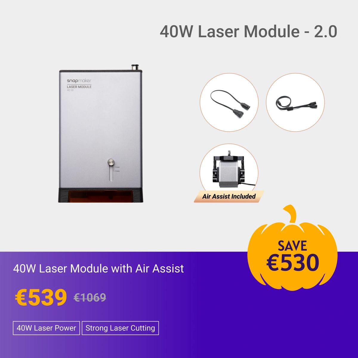 Snapmaker 20W & 40W Laser Module With Air Assist - Snapmaker US ...